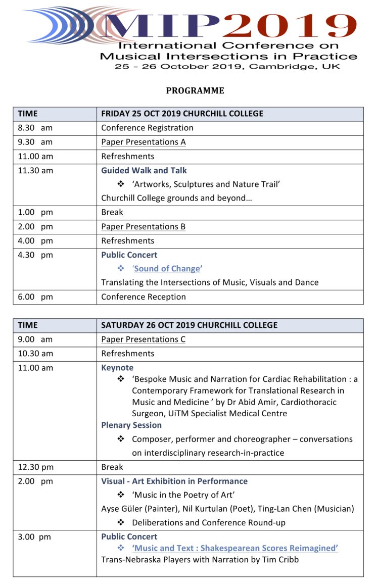Programme & Presentation Schedule (Updated) | Centre for Intercultural ...